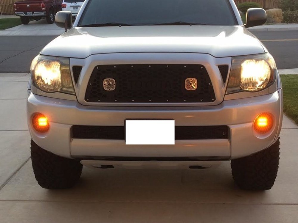 3K Amber Flush Mount 24W CREE LED Cubic Pod Lights For Truck Jeep Off ...