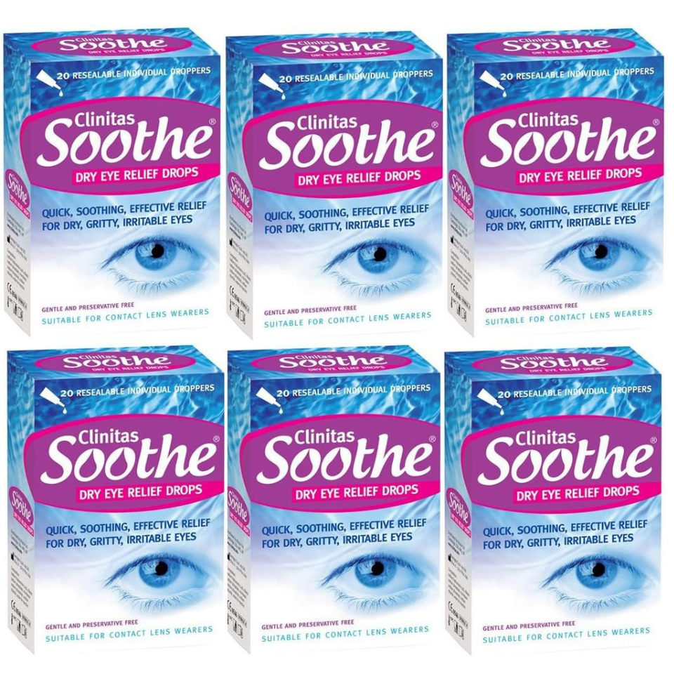 Eye Drops - Clinitas Soothe Dry Eye Relief 20 x 0.5 ml Vials for ...
