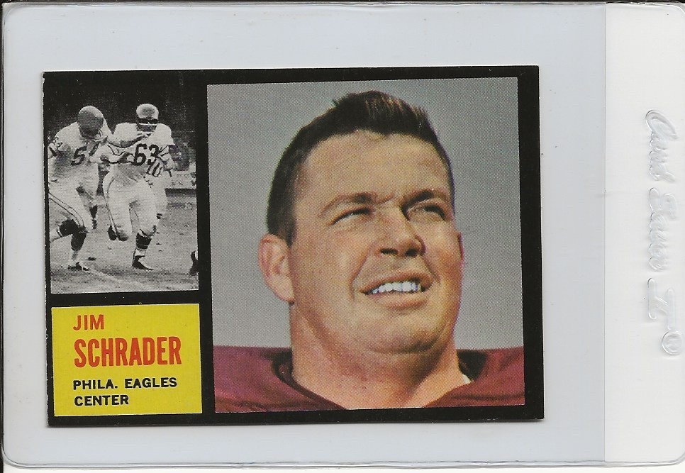 1962 Topps Football High End Set Break #121 Jim Schrader Eagles SP ...