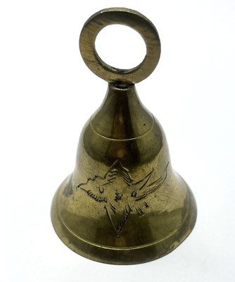 Vintage Brass Engraved Hand Bell | eBay