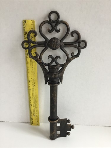 Large Metal Key Wall Decor 13 Inch Long 6 Inches Wide antique bronze ...