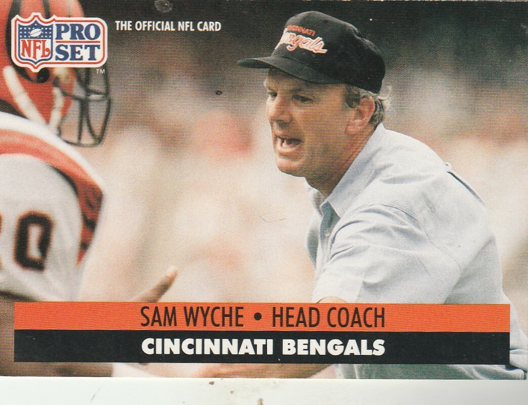 FREE SHIPPING-MINT-1991 Pro Set #117 Sam Wyche Cincinnati Bengals ...