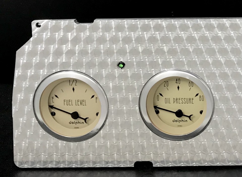 1964 1965 1966 Chevy Truck 5 Gauge Dash Panel Engine Turned Insert Tan ...
