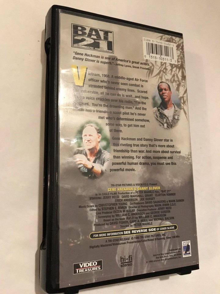 BAT 21 COLLECTORS EDITION GENE HACKMAN, DANNY GLOVER, VHS 1988 VIDEO ...