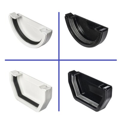 Gutter External Stop End Cap Half Round Fits 112mm Round and Square ...