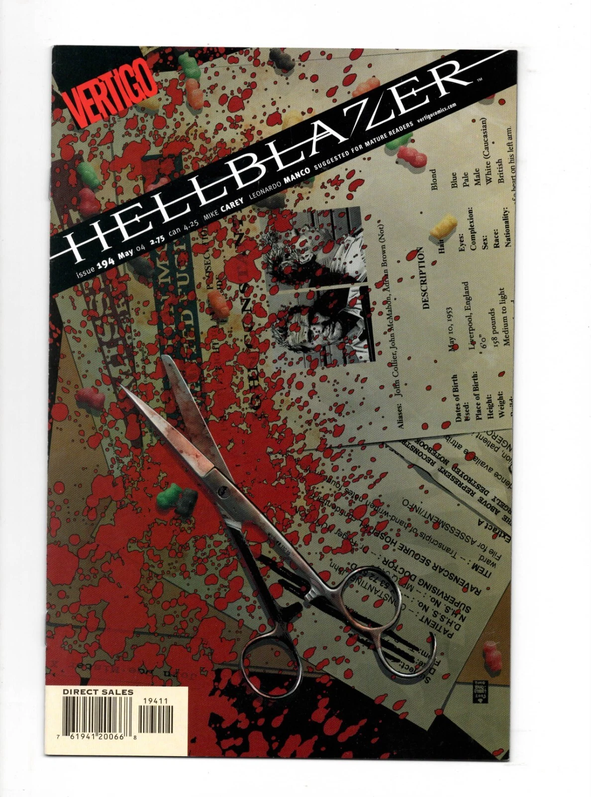 HELLBLAZER #194 - JOHN CONSTANTINE - MAY, 2004, DC COMICS - "WARD 24 ...
