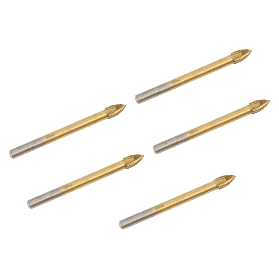 5PCS 5-12mm Glass Drill Bit Cross Head For Wall Tile Metal Marble Wood ...
