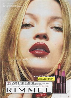 vintage RIMMEL LONDON Beauty 1-Page PRINT AD 2003 supermodel KATE MOSS ...