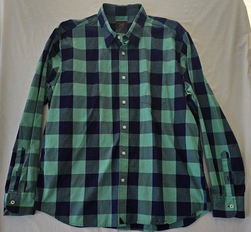 UNTUCKit Mens Bonarda Long Sleeve Button Up Shirt Blue Green Plaid XL ...