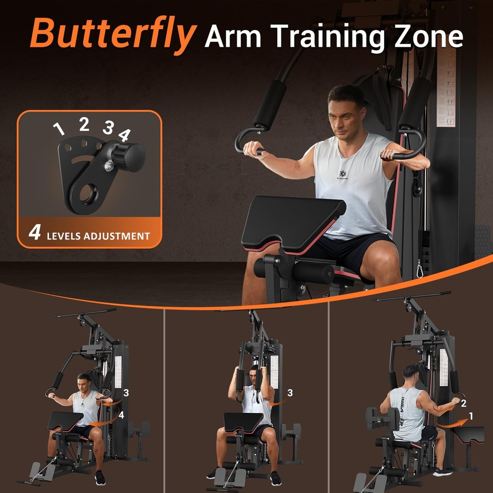 Multifunctional Home Gym System Full Body Workout Station 150lb Weight ...