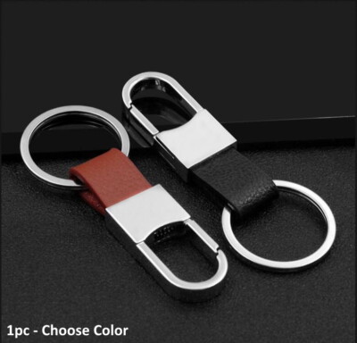 Men & Women's Fashion Style Leather Valet Clip Keychain Car Key Ring ...