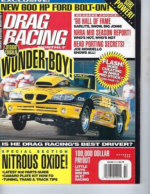 Drag Racing magazine October 1998 excellent condition Mopar Chevy Ford ...