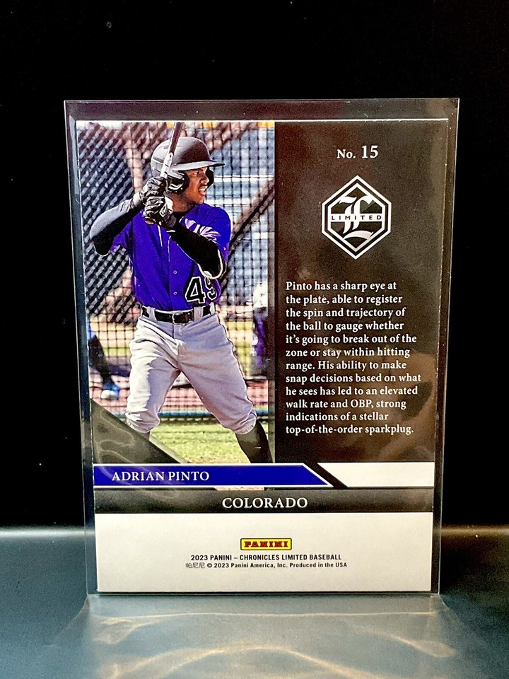 2023 Panini Chronicles Limited Adrian Pinto #15 - Colorado Rockies | eBay