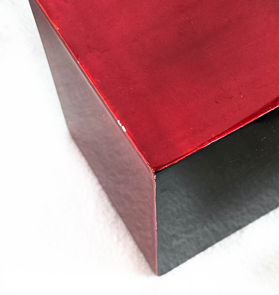 Japanese Lacquer Bright Red METALLIC Box Black Glossy Interior 5 1/2" X ...