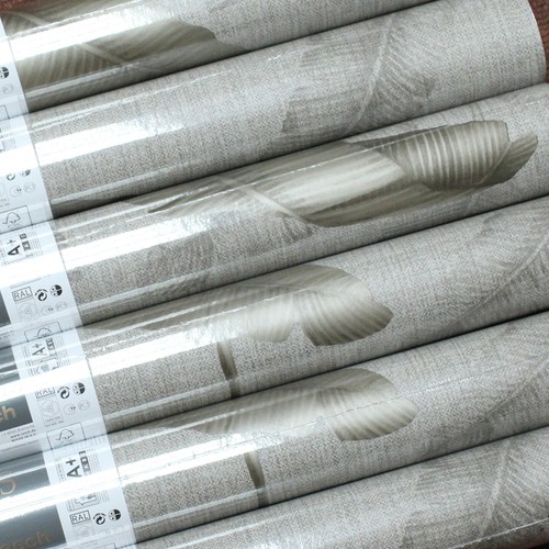 4 Rolls Beige Gold Tropical Wallpaper Amara Palm Leaf Shimmer Feature Wall Study | eBay UK