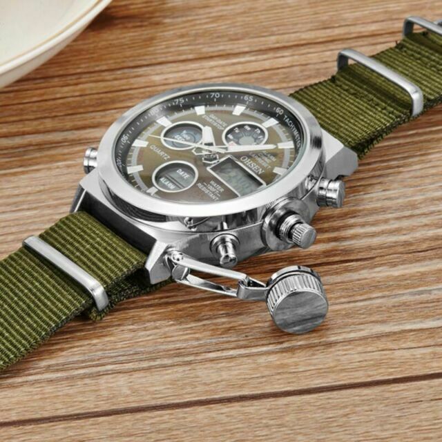 Oshen Quartz Army Analog and Digital Wristwatch for sale online | eBay