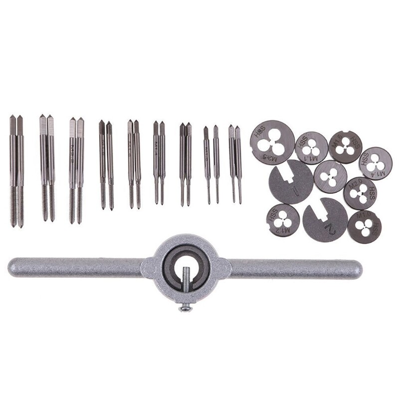 31Pcs HSS Metric Thread Plugs Taps Dies Wrench Handle Set M1-M2.5 Screw ...