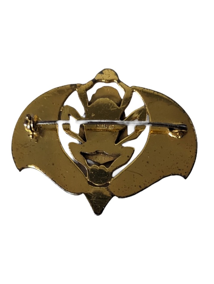 Vintage Egyptian Revival Vermeil Sterling Silver & Enamel Scarab Pin ...