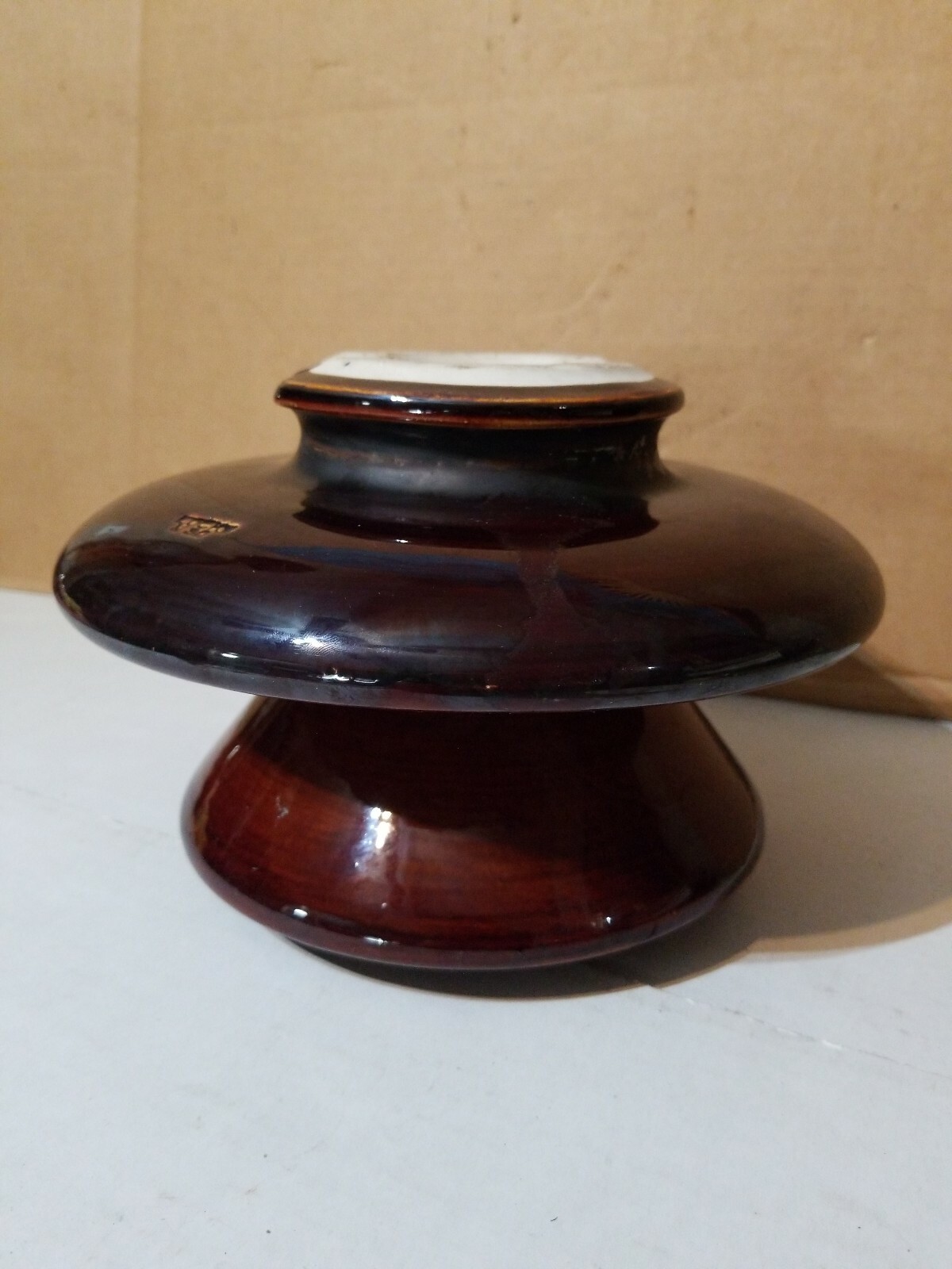 LOCKE Porcelain Insulator BROWN GLAZE V30 9 1/4" x 6 1/4" USA 10 Pounds ...