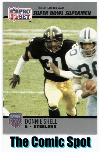 1990-91 PRO SET SUPER BOWL XXV SILVER ~ DONNIE SHELL #113 ~ STEELERS ...