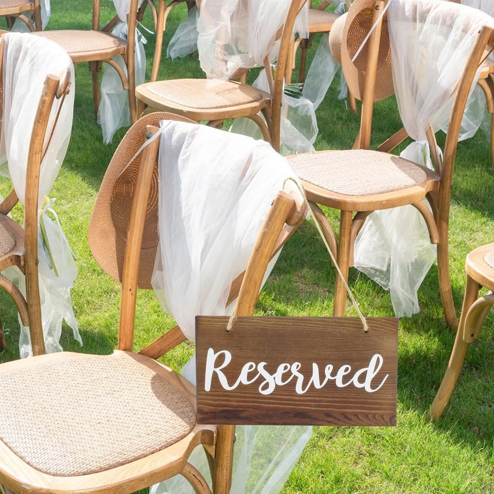 8 Pcs Hanging Wooden Reserved Signs Rustic Reserved Seating Signs For