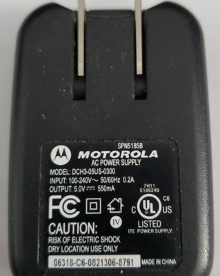 OEM MOTOROLA AC POWER SUPPLY MODEL NO. DCH3-05US-0300 / SPN5185B | eBay