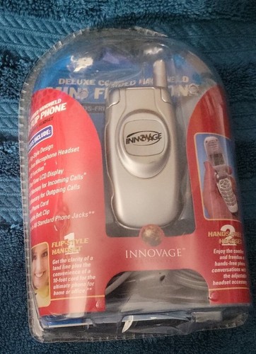 Innovage Deluxe Corded Handheld Mini Flip Phone w Hands-Free Headset ...