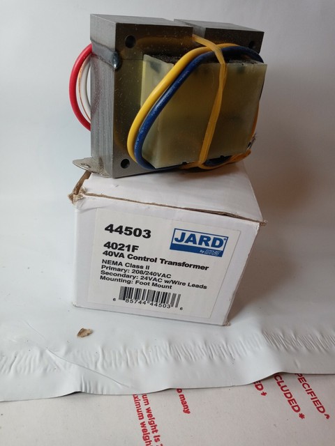 Jard Mars 40va Control Transformer 44503 4021f 208/240vac 24vac HVAC ...