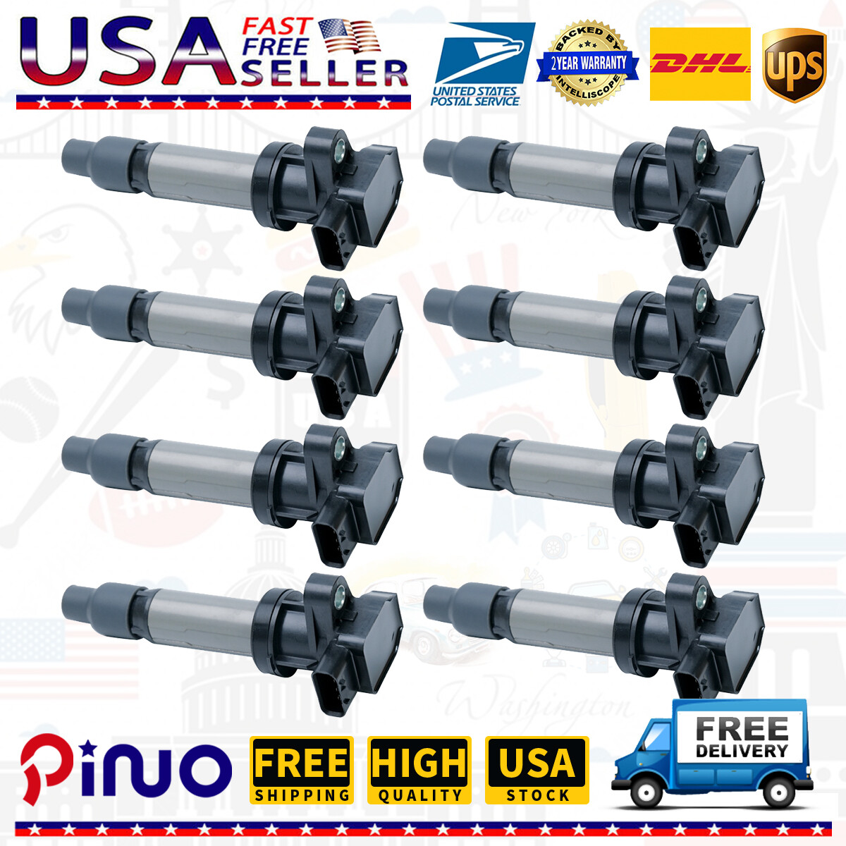 Set of 8 Ignition Coils For Buick Lucerne Cadillac SRX STS XLR DTS V8 4 ...