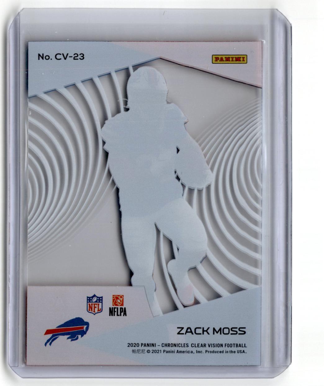 2020 Panini Chronicles #CV-23 Zack Moss Clear Vision Rookies RC | eBay