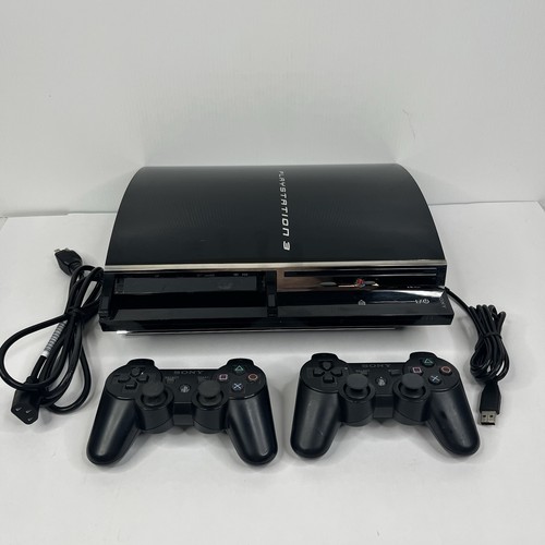 Sony PlayStation 3 PS3 CECHE01 80GB Backwards Compatible TESTED w/ 2 ...