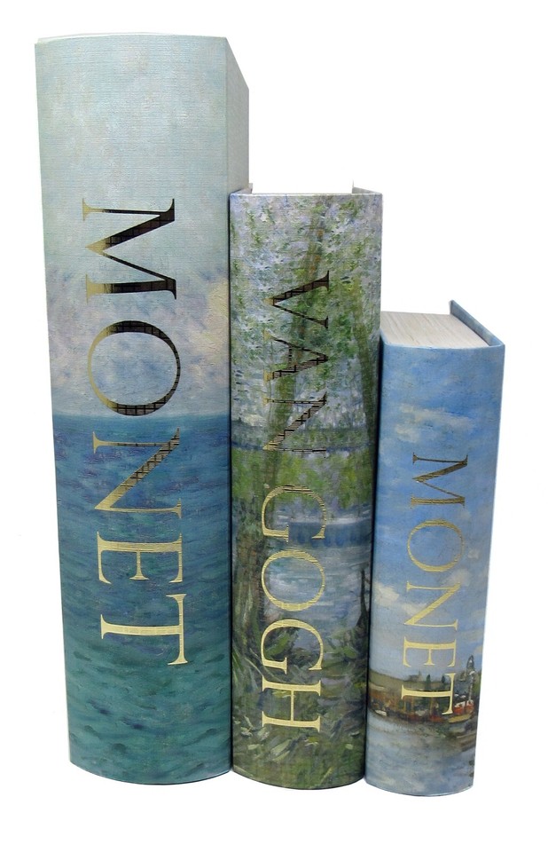 Set of 3 Punch Studio Nesting Book Boxes Monet Van Gogh Watercolor ...