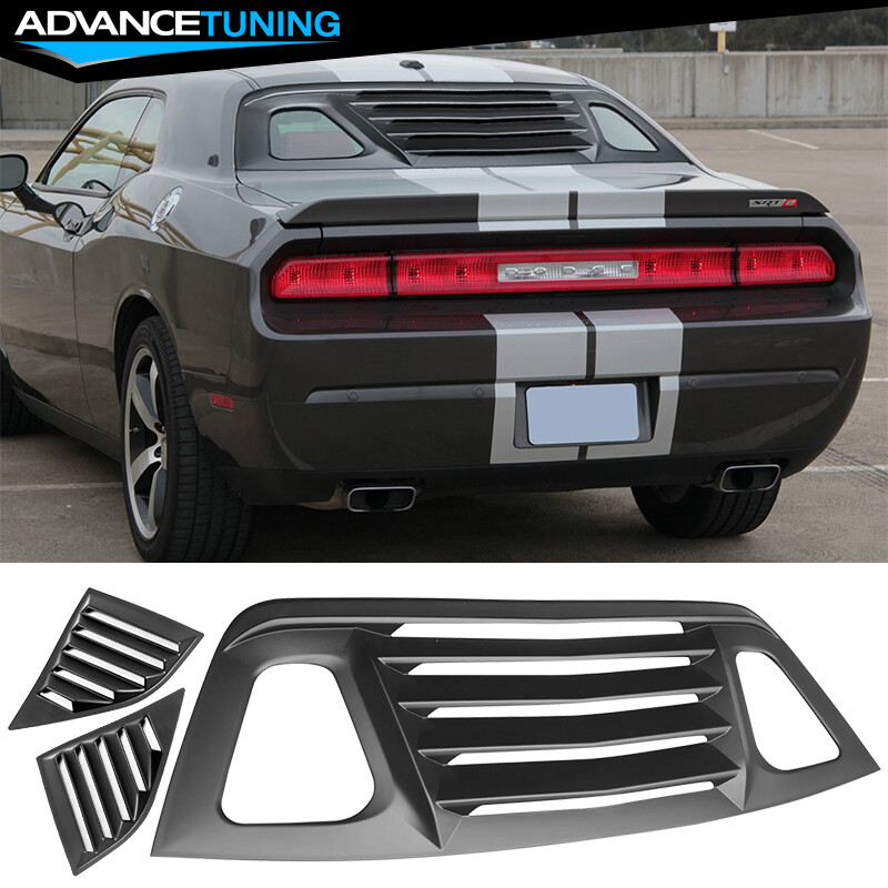 Fits 08-23 Dodge Challenger V2 Style Rear +Side Window Louver Sun Shade ...