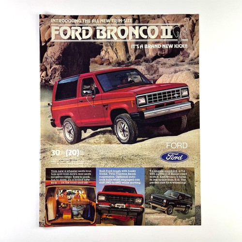Ford Bronco II Vintage 1983 Print Ad Brand New Kick Trim 8” x 10.75 ...