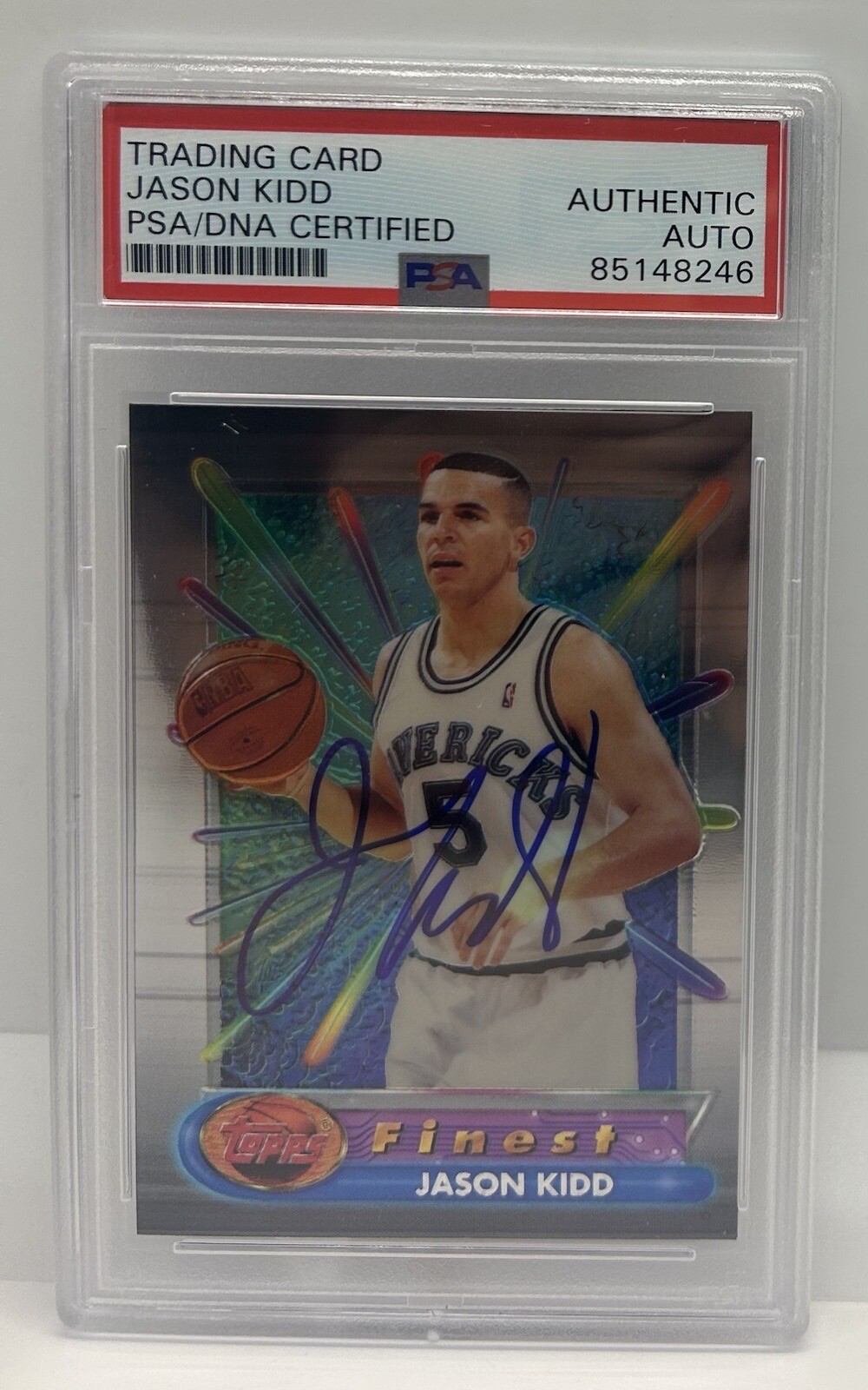 JASON KIDD 1994/95 FINEST RC ROOKIE SIGNED AUTOGRAPH HOF 18 PSA DNA ...