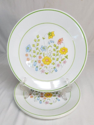 Vintage Corelle SPRING MEADOW Wild Flowers 10 1/4" DINNER Plates Set of ...