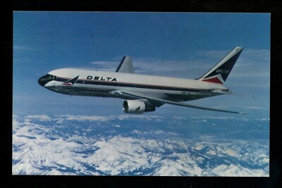 Aviation airplane chrome postcard Delta Airlines Boeing 767 | eBay