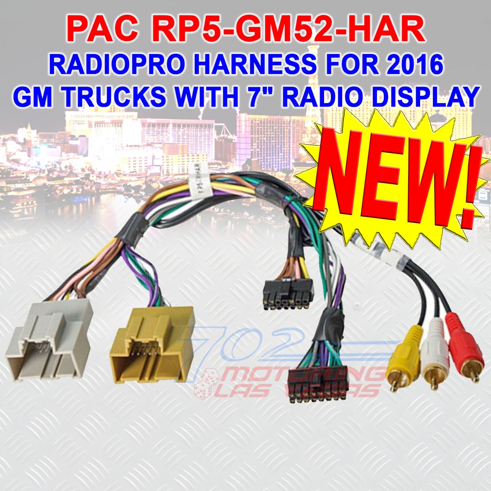 PAC RP5-GM52-HAR RADIOPRO HARNESS FOR 2016 GM TRUCKS WITH 7" RADIO ...