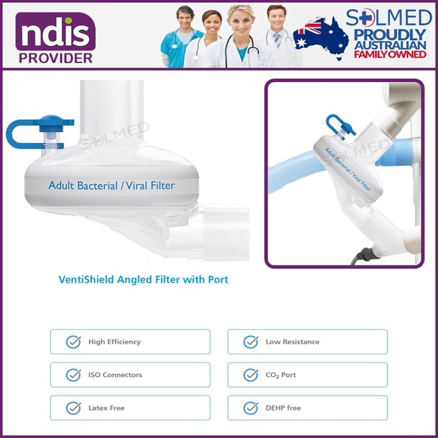 Flexicare Adult Angled Bacterial Viral Filter Hme With Tethered Cap ...