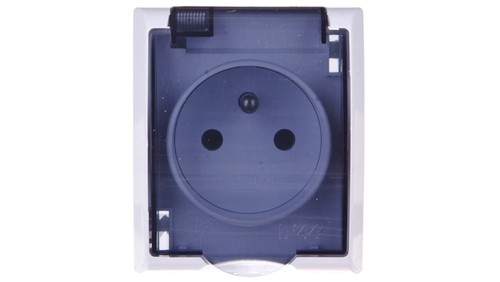 WAVE hermetic single socket with / u IP44 transparent flap white GNH ...