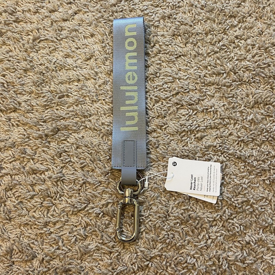 Lululemon Never Lost Key Chain Rhino Gray Electric Lemon NEW NWT | eBay