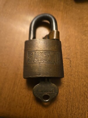 Vintage Sargent Padlock with Keys Brass Made In The USA Antique | eBay