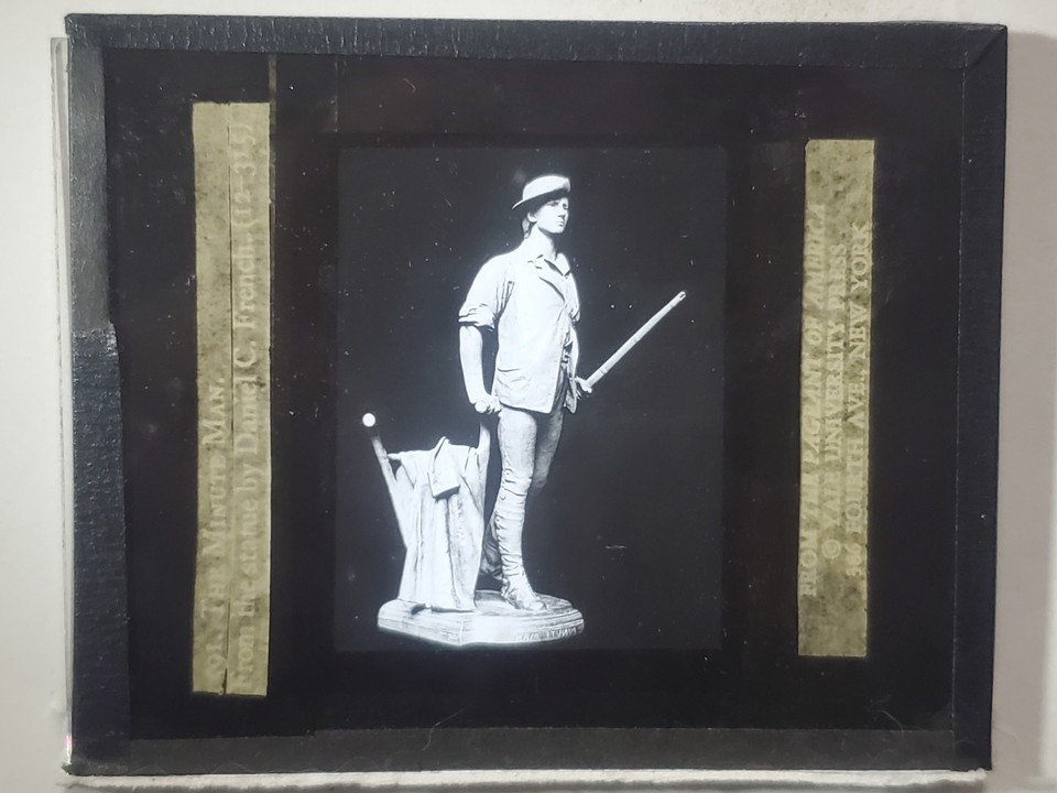The Minute Man, Daniel C. French Statue, c1929 Magic Lantern Glass ...