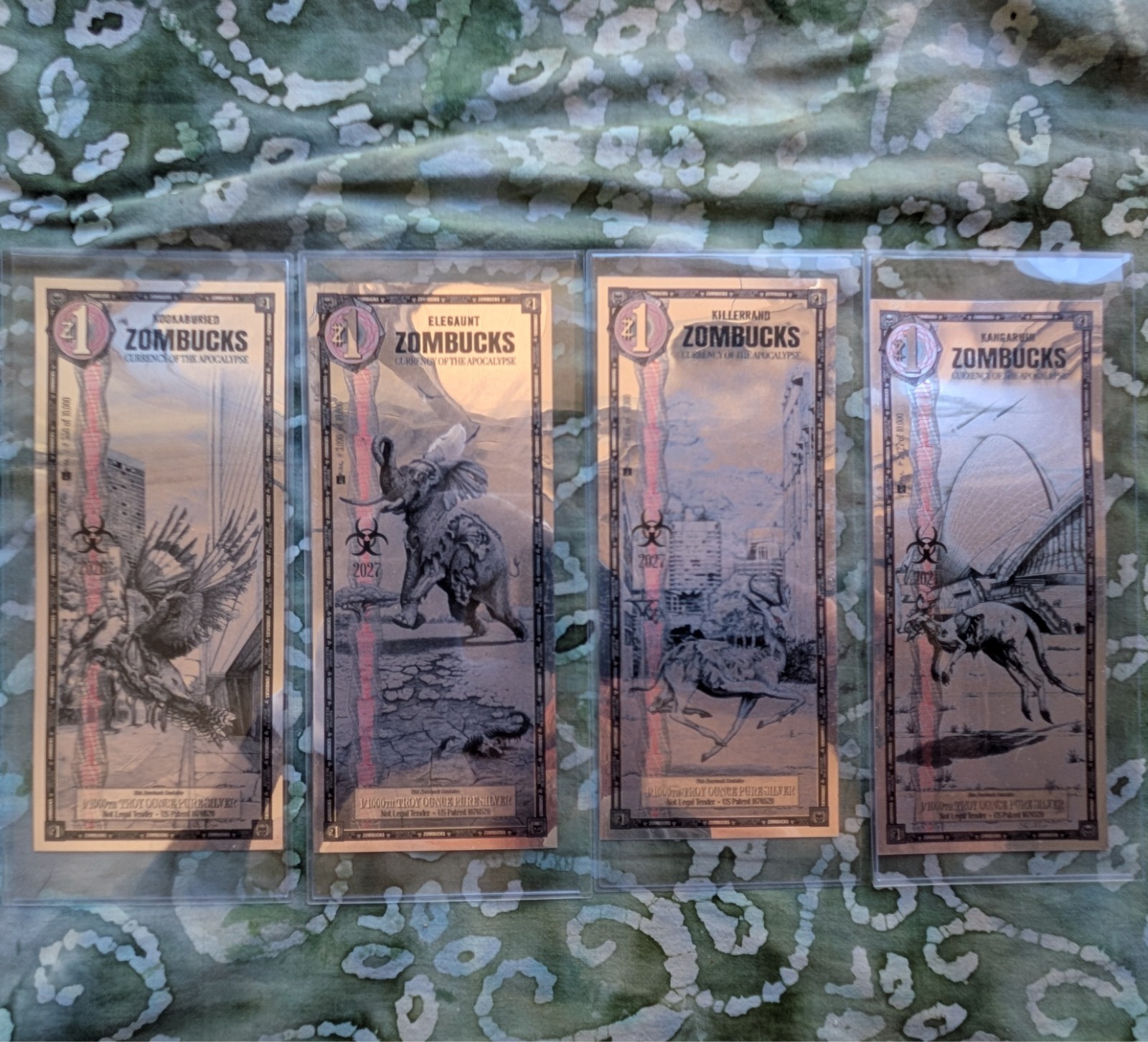 4PC Zombucks Silver Note Set KANGARUIN / KOOKABURIED / ELEGAUNT ...