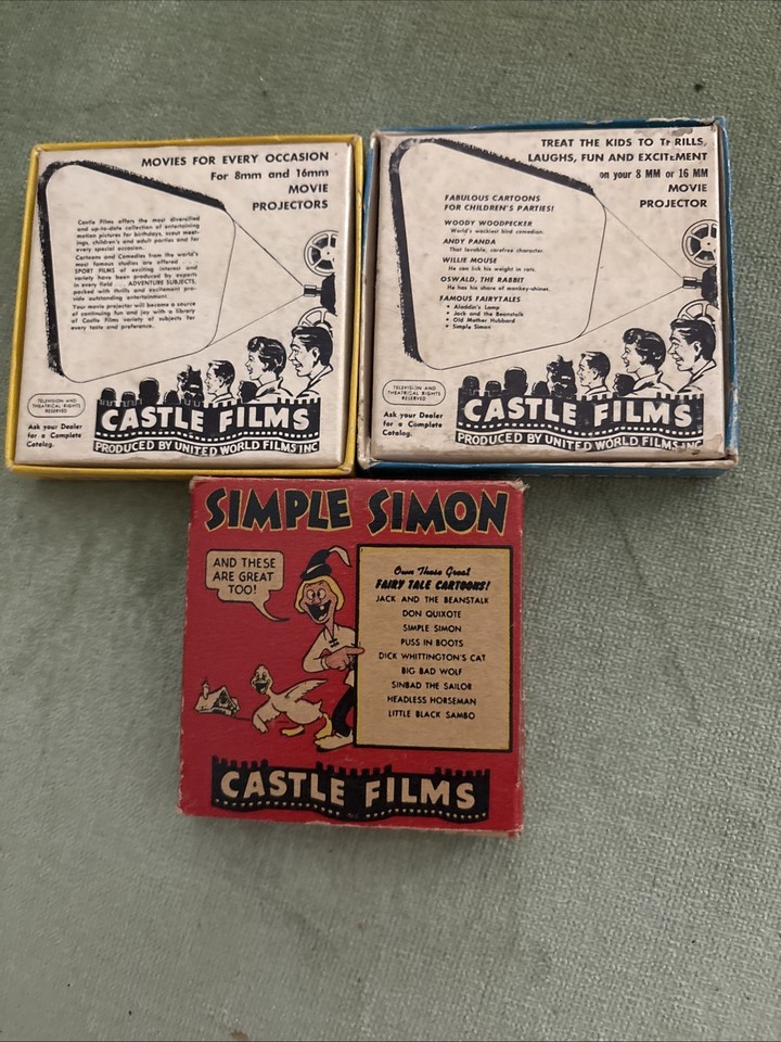 Antique 1950’s Castle Films 8 mm In Original Boxes Woody Woodpecker ...