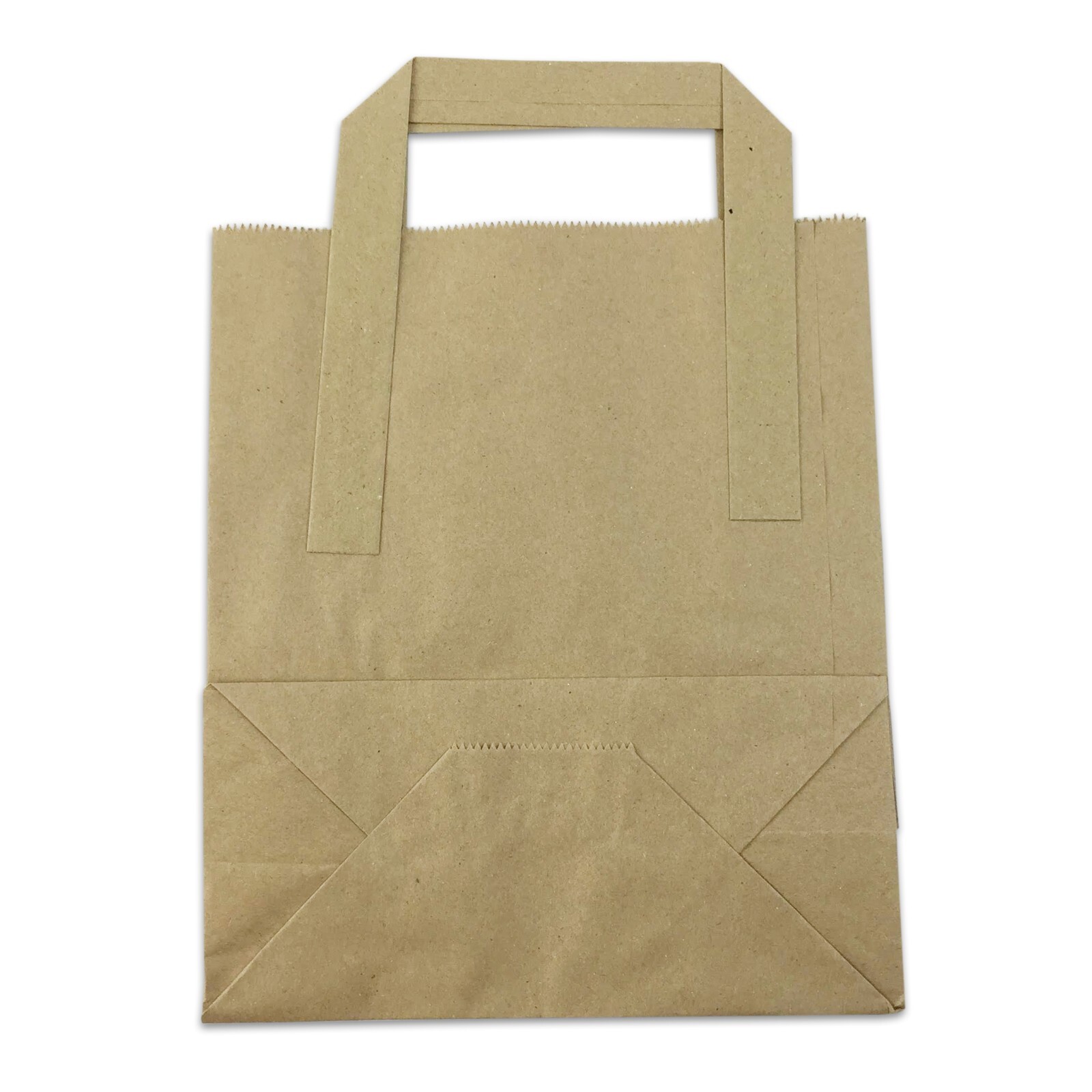 SMALL (7x9x3.5") BROWN PAPER CARRIER BAGS WITH HANDLES KRAFT SOS LUNCH ...