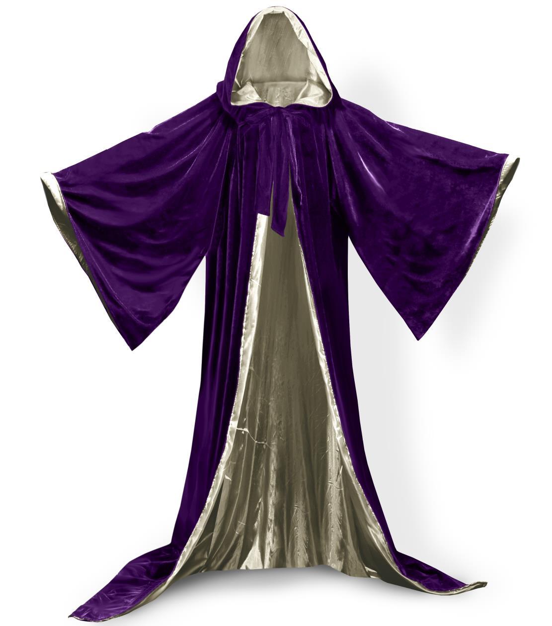 Velvet Wizard Robe with Satin Lined Hood and Sleeves | eBay