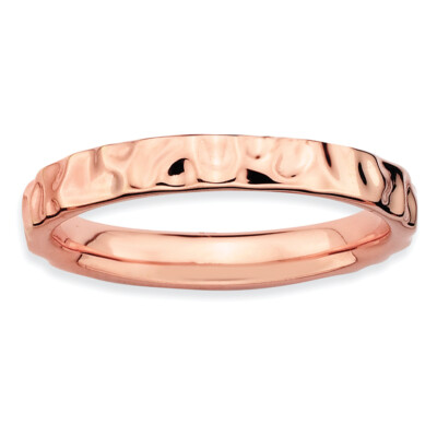 Lex & Lu Sterling Silver Stackable Expressions Pink-plated Ring LAL9547 ...