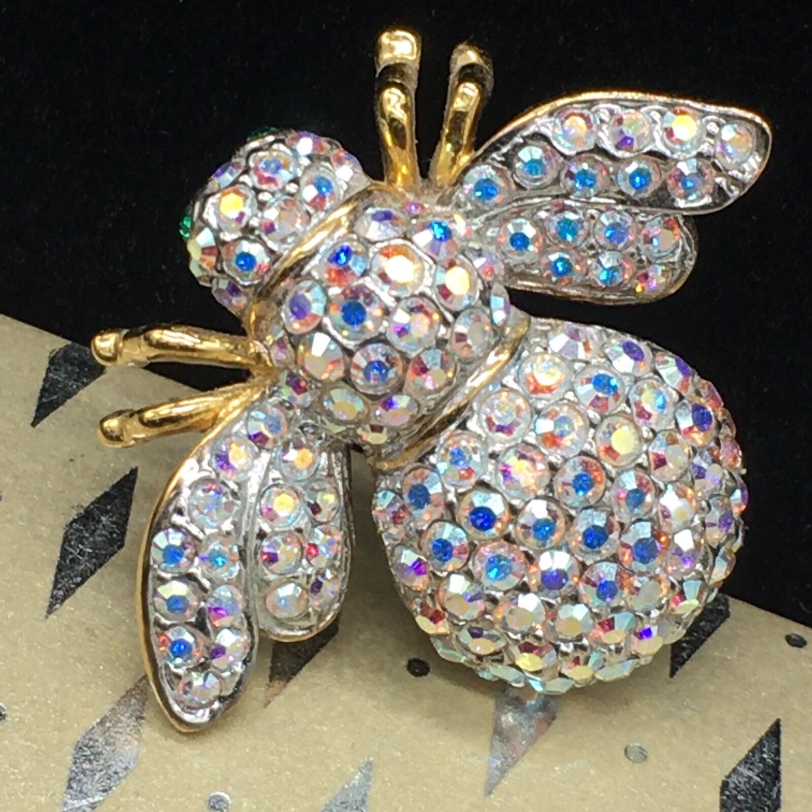 Signed Joan Rivers Pave AB Crystal Bee Brooch Pin 200… - Gem