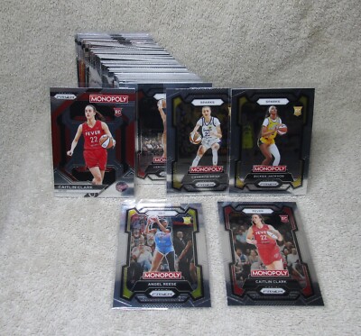 2024 WNBA Prizm Monopoly Complete Set of 100 Cards w/Two Cailtin Clark ...